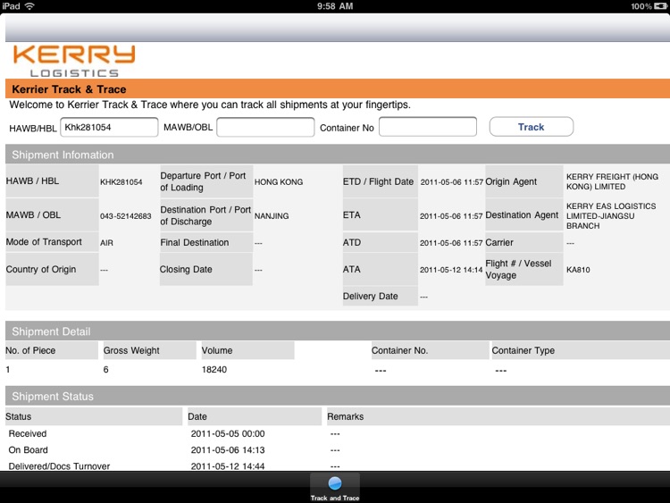 Kerrier Track and Trace by Kerry Logistics