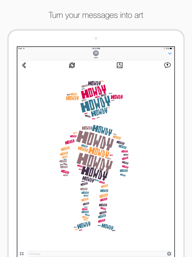 【iOS APP】Text Mess 把你的信息變成藝術~用文字組成圖案當貼圖 | Dr.愛瘋 APP Navi