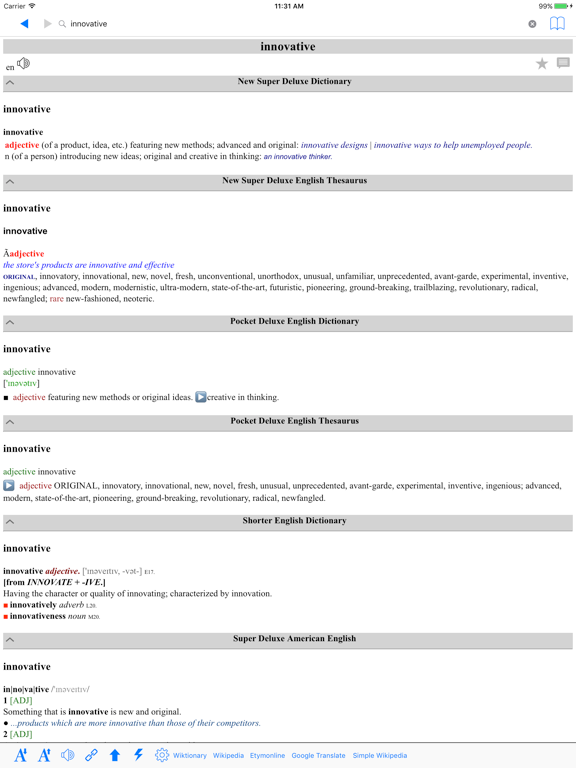 【New Deluxe Dictionary And Thesaurus Pro】画像まとめ - iPadアプリ | APPLION