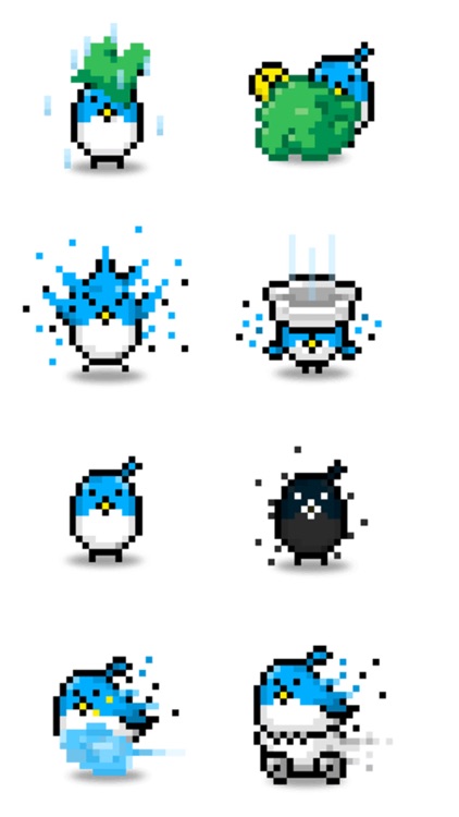 8 bit Bird Stickers by Abay Imanberlin