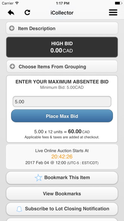 iCollector Live Auctions by Live Auction Group