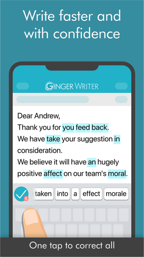 Ginger Writer for iPhone - APP DOWNLOAD