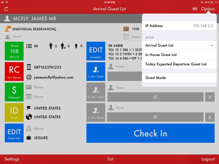 VHP Check In by PT Supranusa Sindata