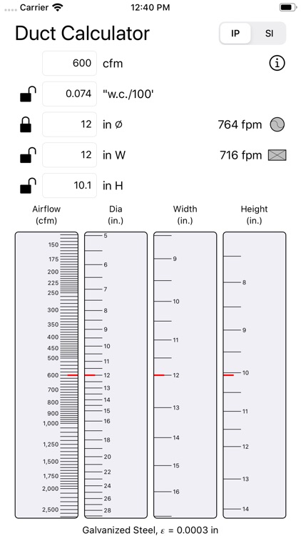 Duct Calculator by Pheinex, LLC