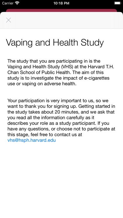 Vaping and Health Study by Harvard University