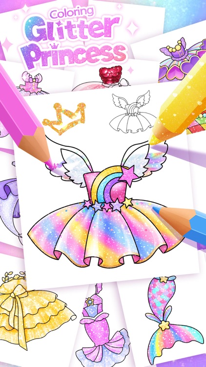 Coloring Glitter Princess by bowei zeng