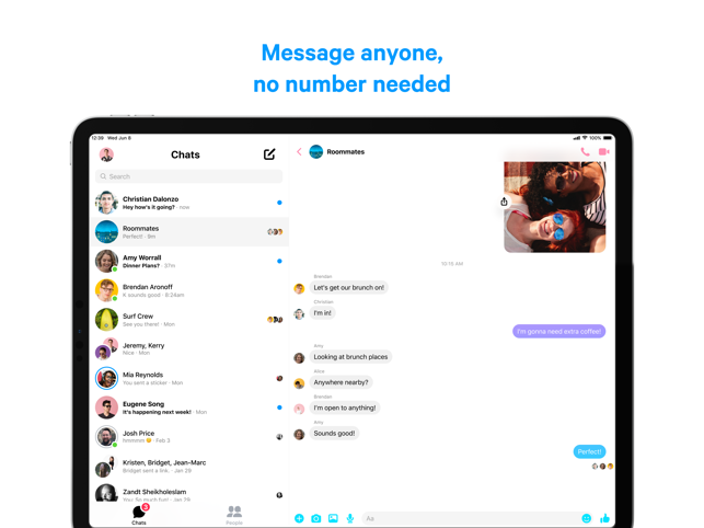 Facebook Messenger s'adapte au format de l'iPad