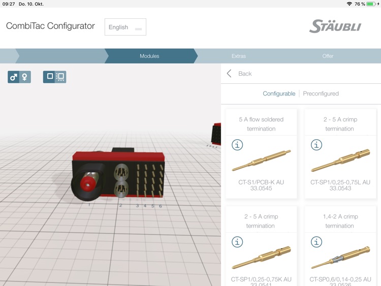 CombiTac Configurator by Staubli Electrical Connectors AG