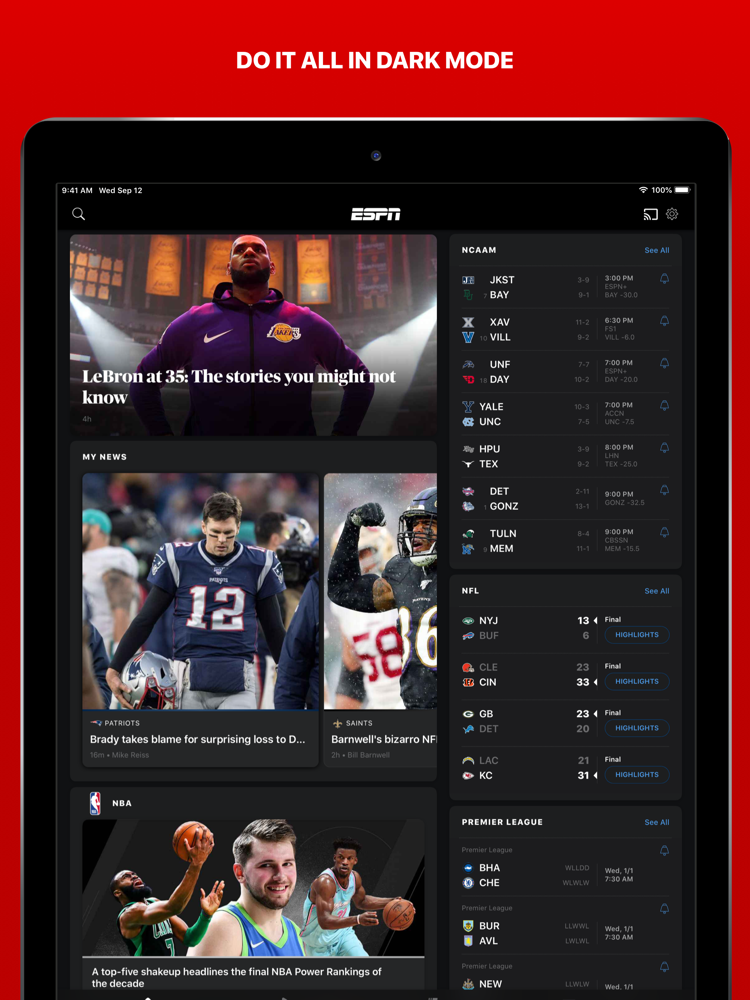 ESPN: Live Sports & Scores App for iPhone - Free Download ESPN: Live ...