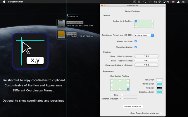 ‎Cursor Position - Coordinates on the Mac App Store