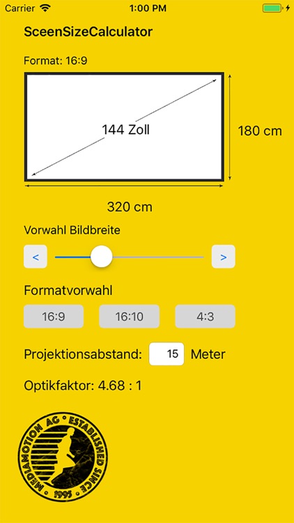 Screen Size Calculator by Martin Broscheid