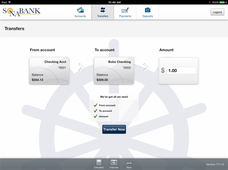 Sonabank Mobile Banking for iPad by Sonabank