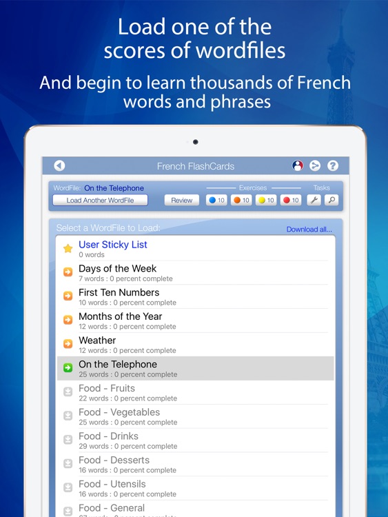 Declan French FlashCards for iPad by Declan Software