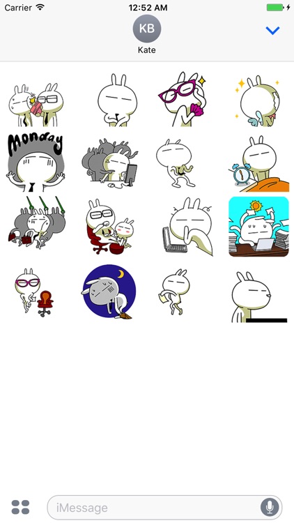 Tuzki With Work - Animated Stickers by Thiet Duong