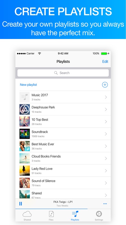Free Mp3 Music Player & Playlist Manager for Cloud by Dudure Evita