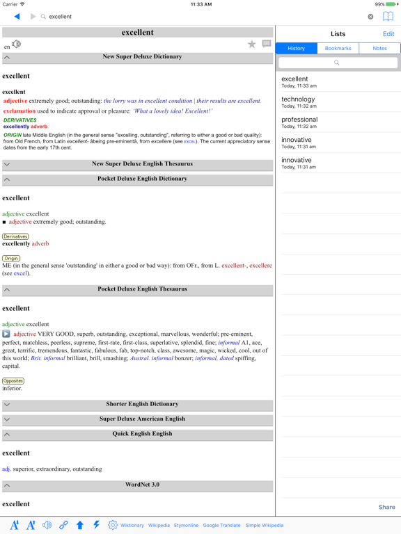 【New Deluxe Dictionary And Thesaurus Pro】画像まとめ - iPadアプリ | APPLION