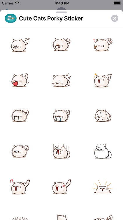 Cute Cats Porky Stickers by Lieu Lam