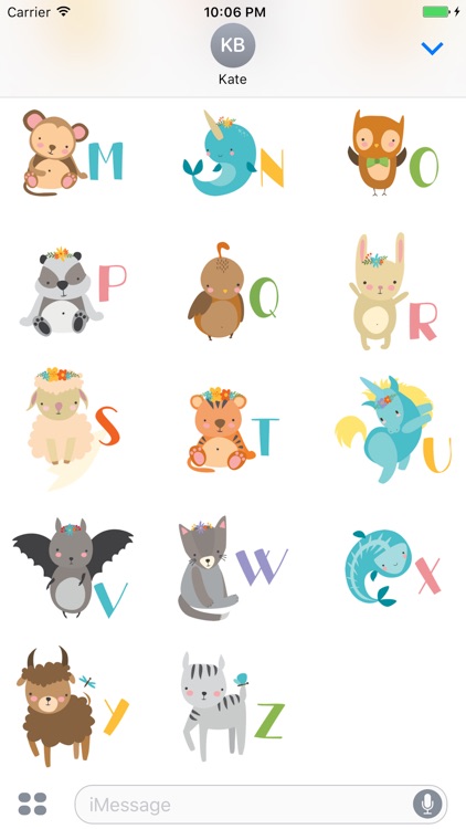 Cute Animals Alphabet Stickers by Francesco Paradiso