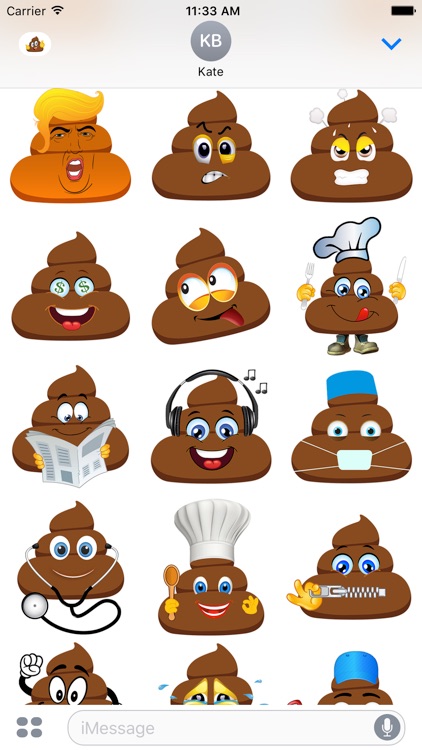 Poop Men Sticker Emoji by Troy Fazakerley