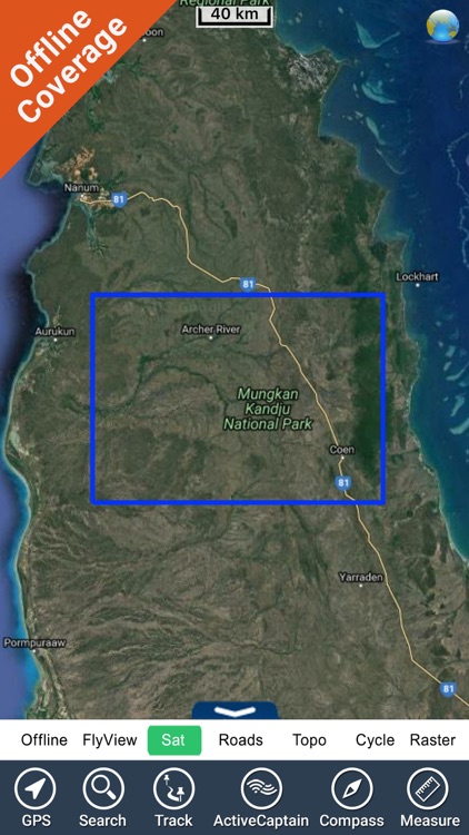 Mungkan Kandju National Park GPS map with guide by Flytomap