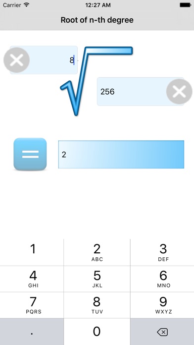 Root Calculator Root cube nth IPhone App