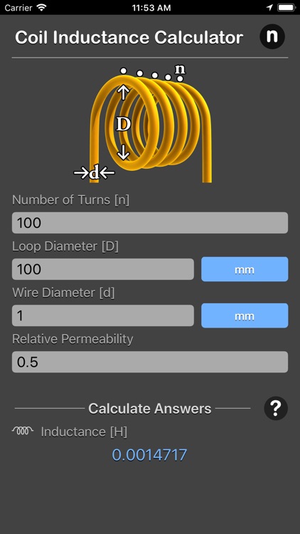 Coil Inductance Calculator by Nitrio