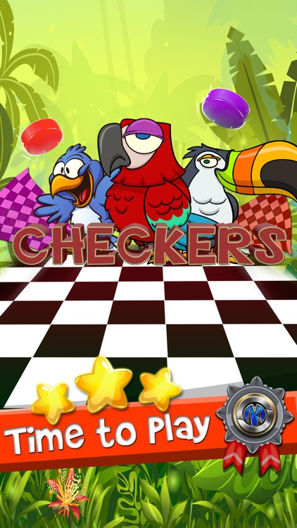 Checkers Board Puzzle for Birds Game with Friends by Sukanda Tualek