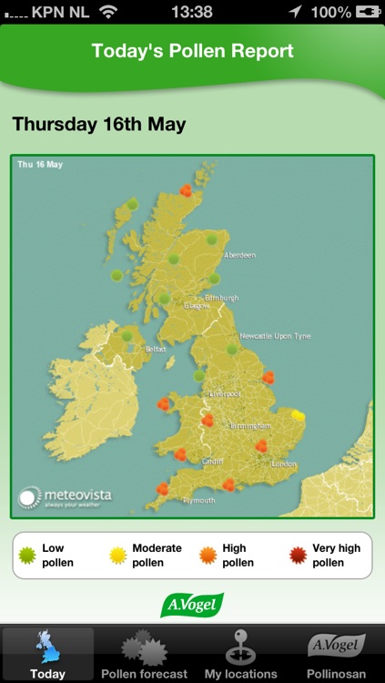 Hayfever Pollen Forecast UK by Label A