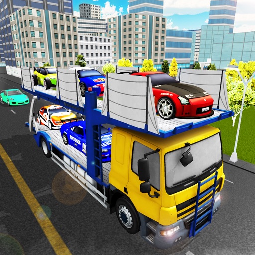 3D Transport Car Trailer Truck - Multilevel Real City Traffic Car ...