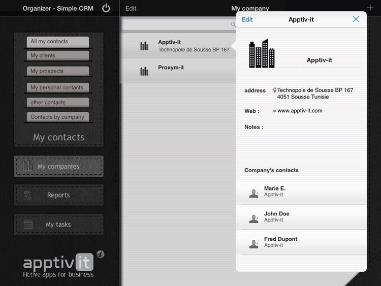 Organizer - Simple CRM, Contacts Management & Business To-do list app ...