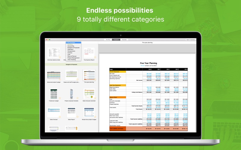 Numbers 템플릿 Pro PC 버전: 무료 다운로드 - Windows 10,8,7 [한국어 앱]