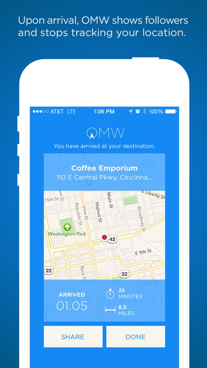 OMW - on my way - share your location with friends in real-time by ...