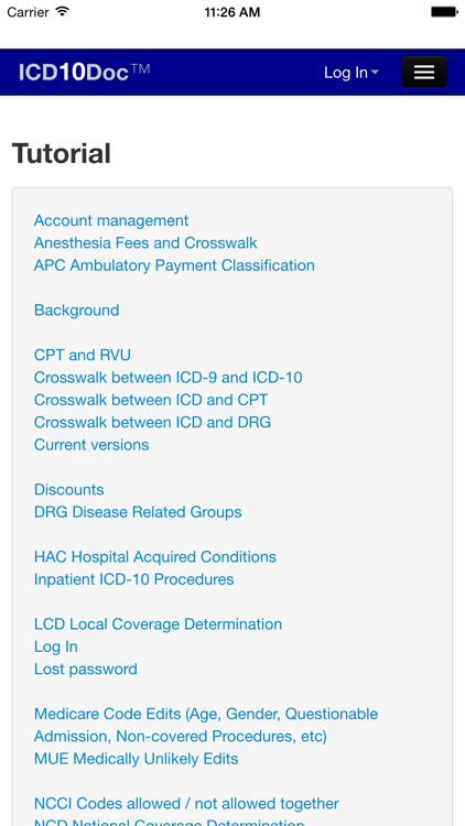 ICD10Doc - Diagnosis, Procedures and Billing codes by Adam Scarlat