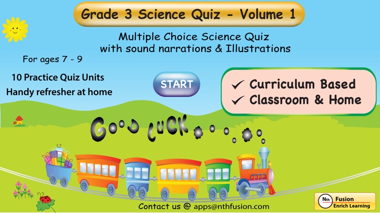 3rd Grade Science Quiz # 1 for home school and classroom by Nth Fusion LLC