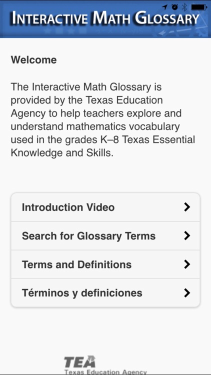 Interactive Math Glossary by Texas Education Agency