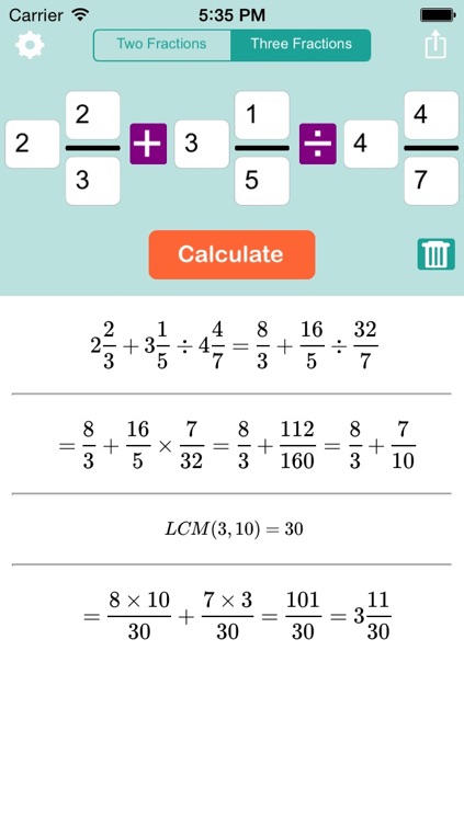 Fraction Calculator For Arithmetic Operations Addition Subtraction 