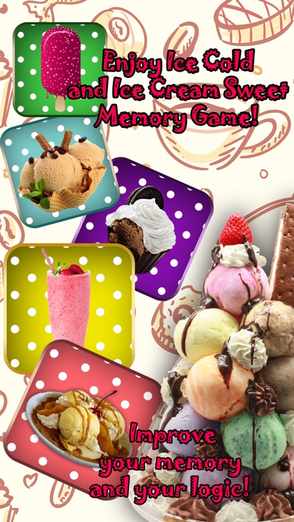 Ice Cream Memory Game for Kids – Memorize And Pair Up The Candy Card.s ...