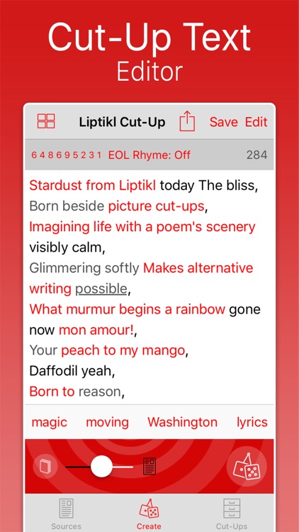 Liptikl 2 - Cut-Up Text Editor by Intermorphic Ltd.