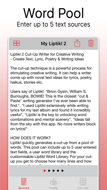 Liptikl 2 - Cut-Up Text Editor by Intermorphic Ltd.