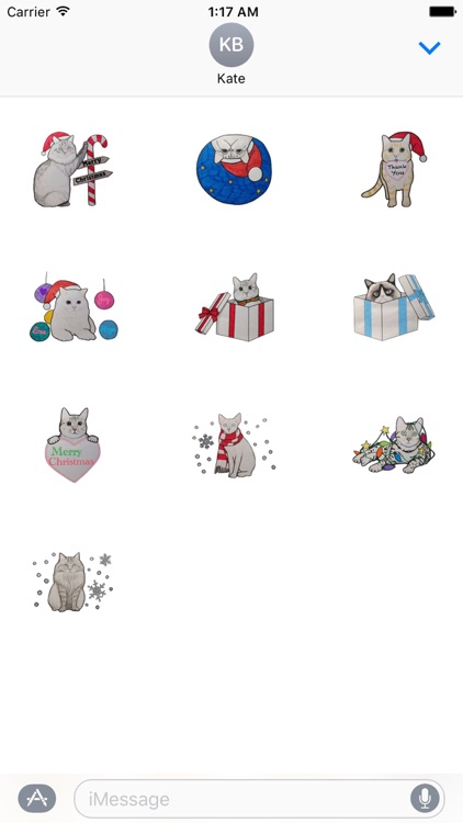 Merry Xmas Cat Stickers by Hien Bui