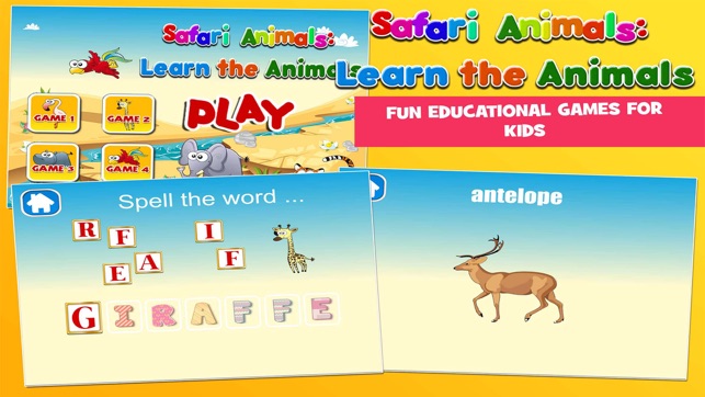 ‎Safari Animals Preschool First Word Learning Game on the App Store