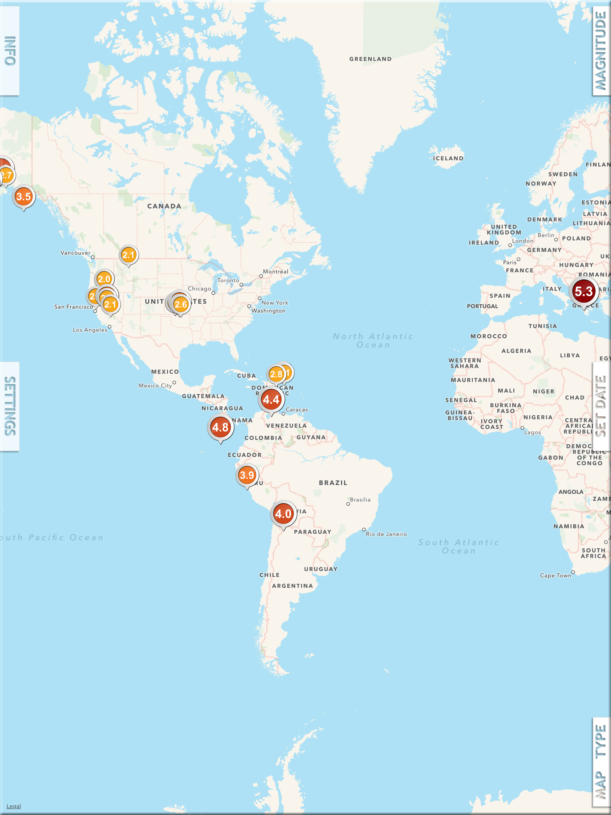 Earthquake PulseEarth - Maps & Information, Earthquakes history ...