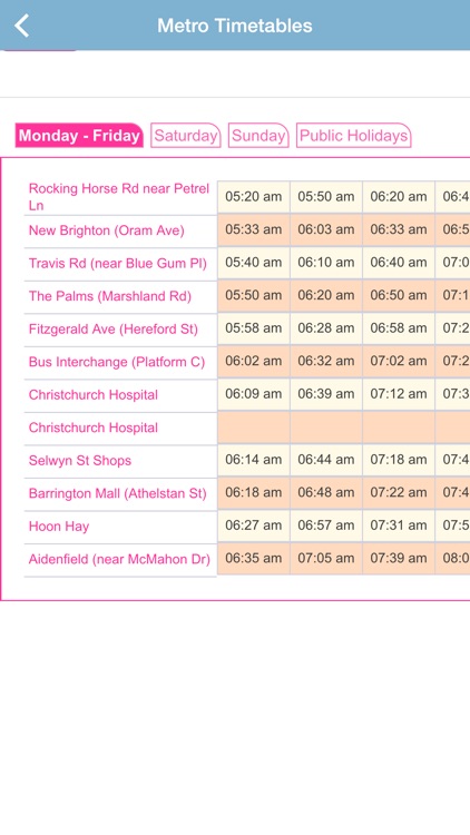 Christchurch Metro Timetable - Bus Ferry by ezPass