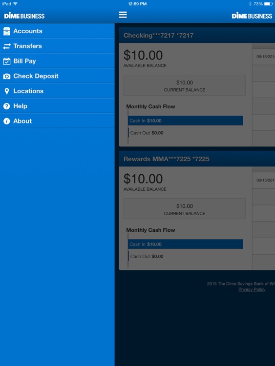 Dime Business Mobile Banking for iPad by Dime Community Bank