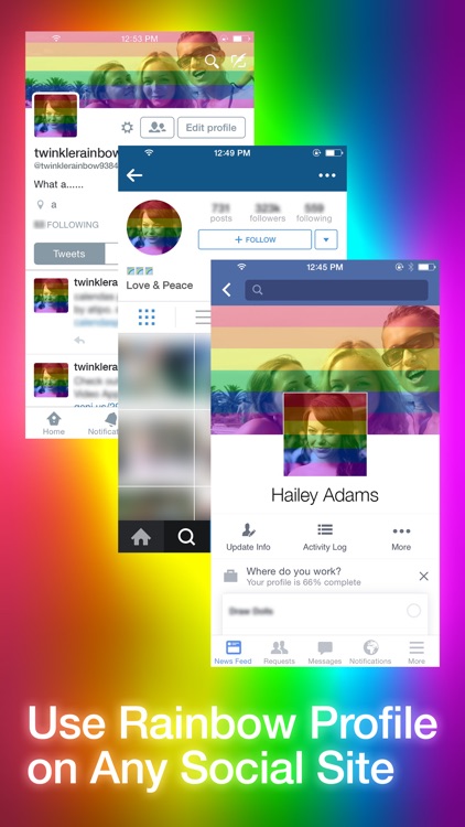 LGBT Rainbow Profile Picture Creator Lite for Facebook Twitter ...