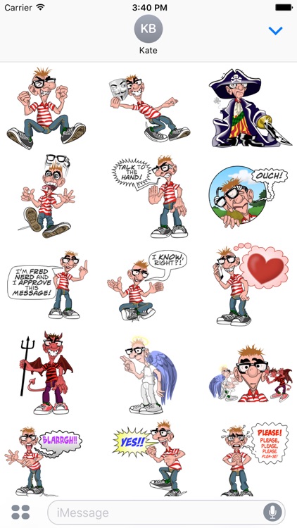 Fred Nerd Comic Strip Factory Stickers by DWDurkee, LLC