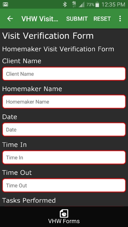 VHW Visit Verification Form by Alexander Green