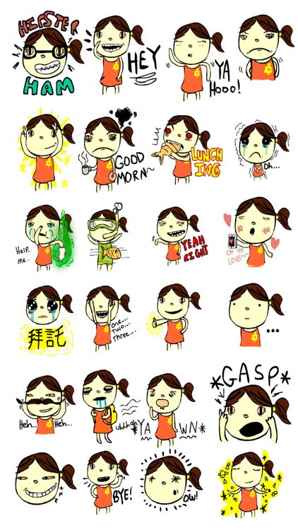 Grumpy Girl - Funny Stickers by Henry Sorren
