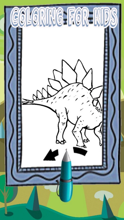 Coloring Page and Paint Stegosaurus by Somchai Nualsri