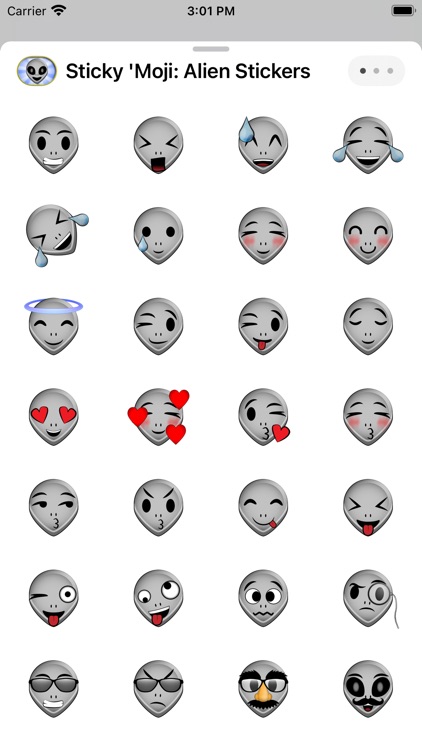 Sticky 'Moji: Alien Stickers by Bitty Bit Studios